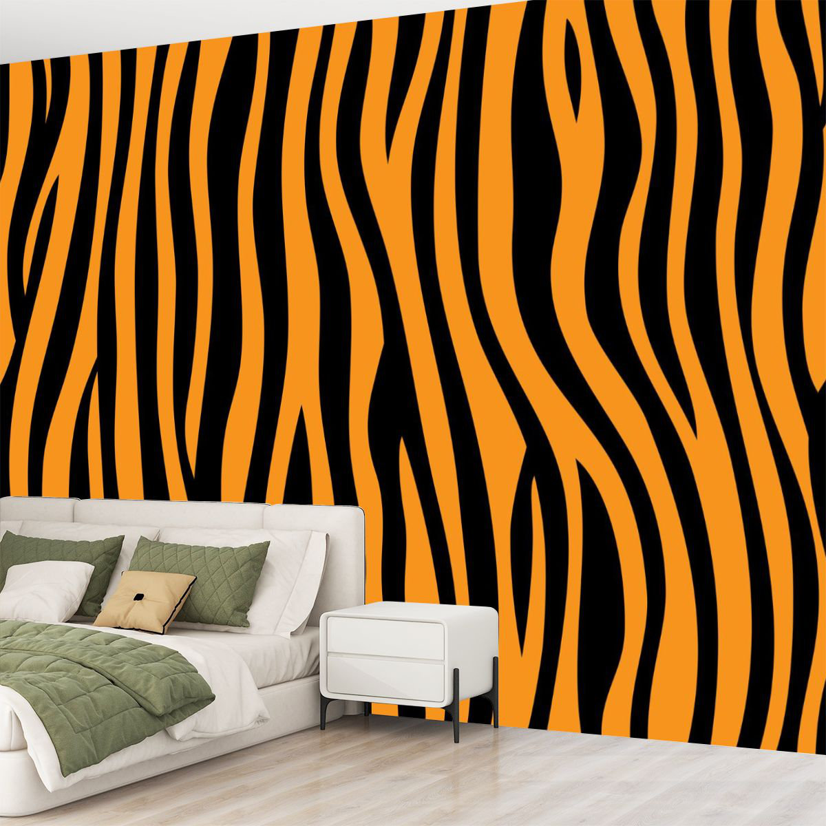 zebra print mural