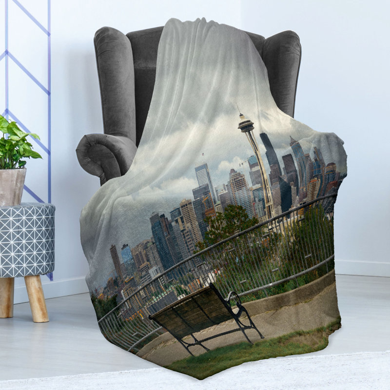 Ambesonne Seattle Skyline Fleece Throw Blanket Kerry Park View ...