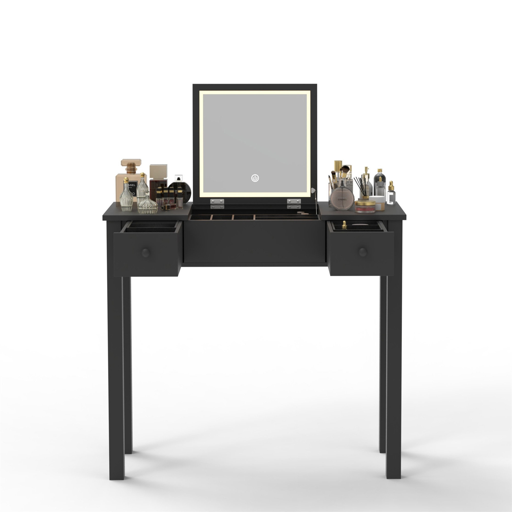 Latitude Run® Multifunctional Vanity Desk With 3-Level Adjustable ...