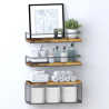 17 Stories Floating Shelves Wall Mounted With Storage Basket And ...