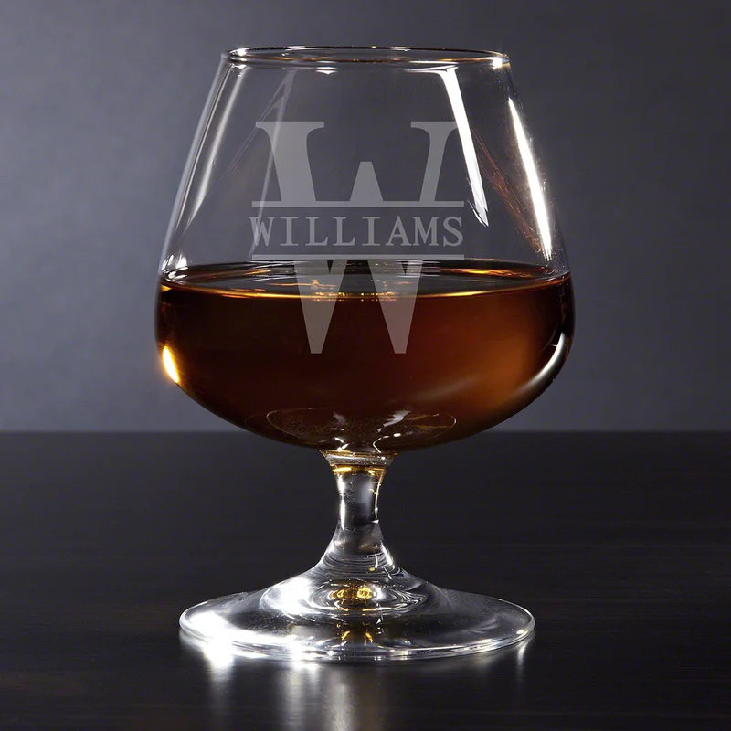 Red Barrel Studio Custom Engraved Cognac Brandy Snifter Glass, 13oz ...