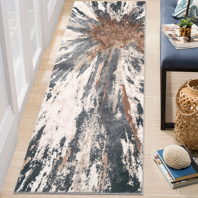 Wrought Studio Abstract Machine Washable Rug for Living Room Bedroom ...