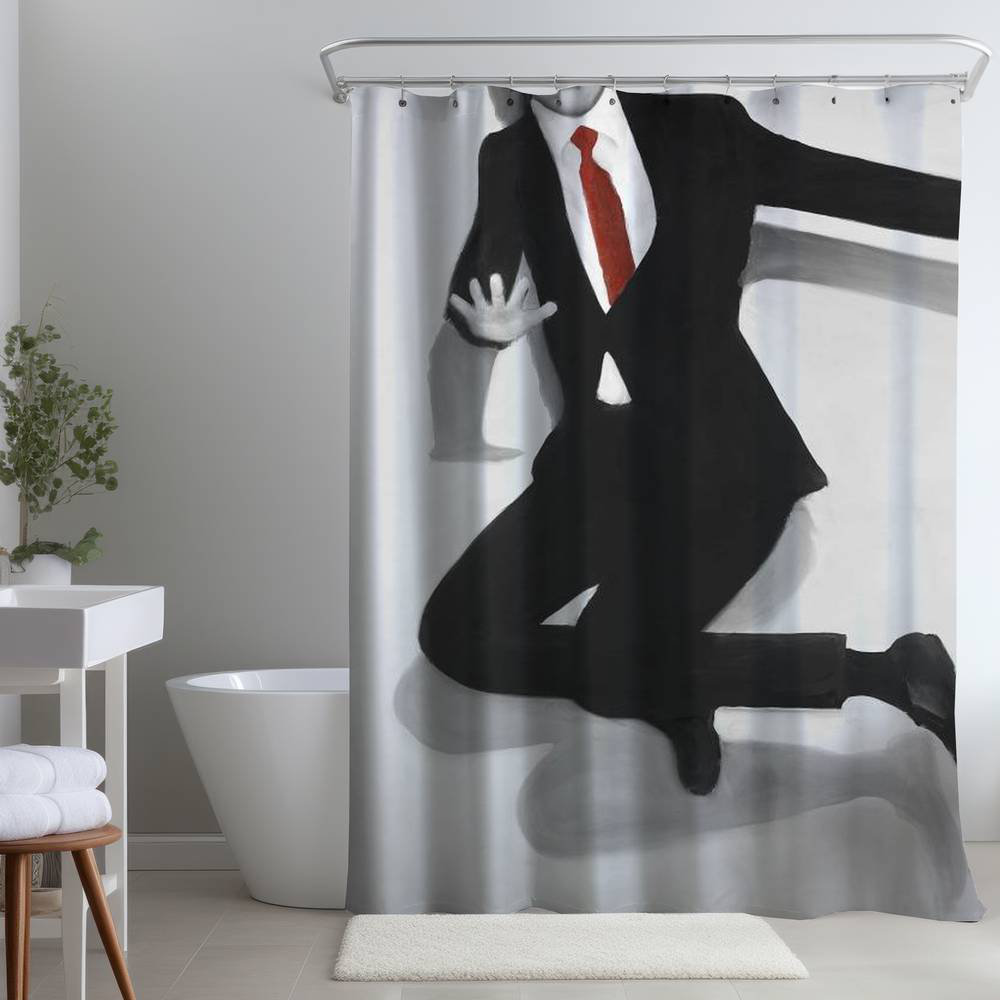 East Urban Home Classical Jumping Man Shower Curtain - Stylish White ...