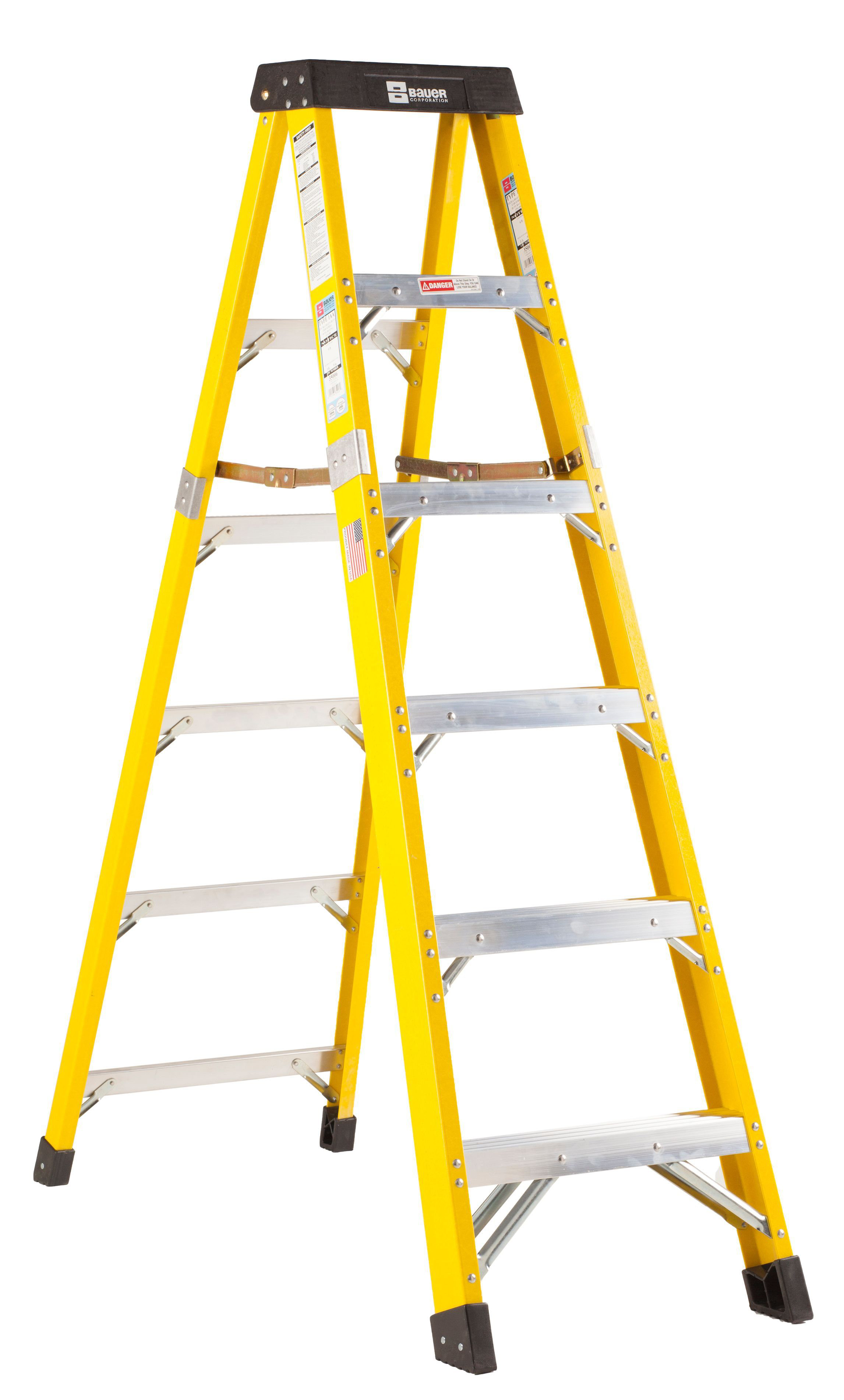 Bauer Corporation 4' 5 - Step Fiberglass Lightweight Folding Step ...