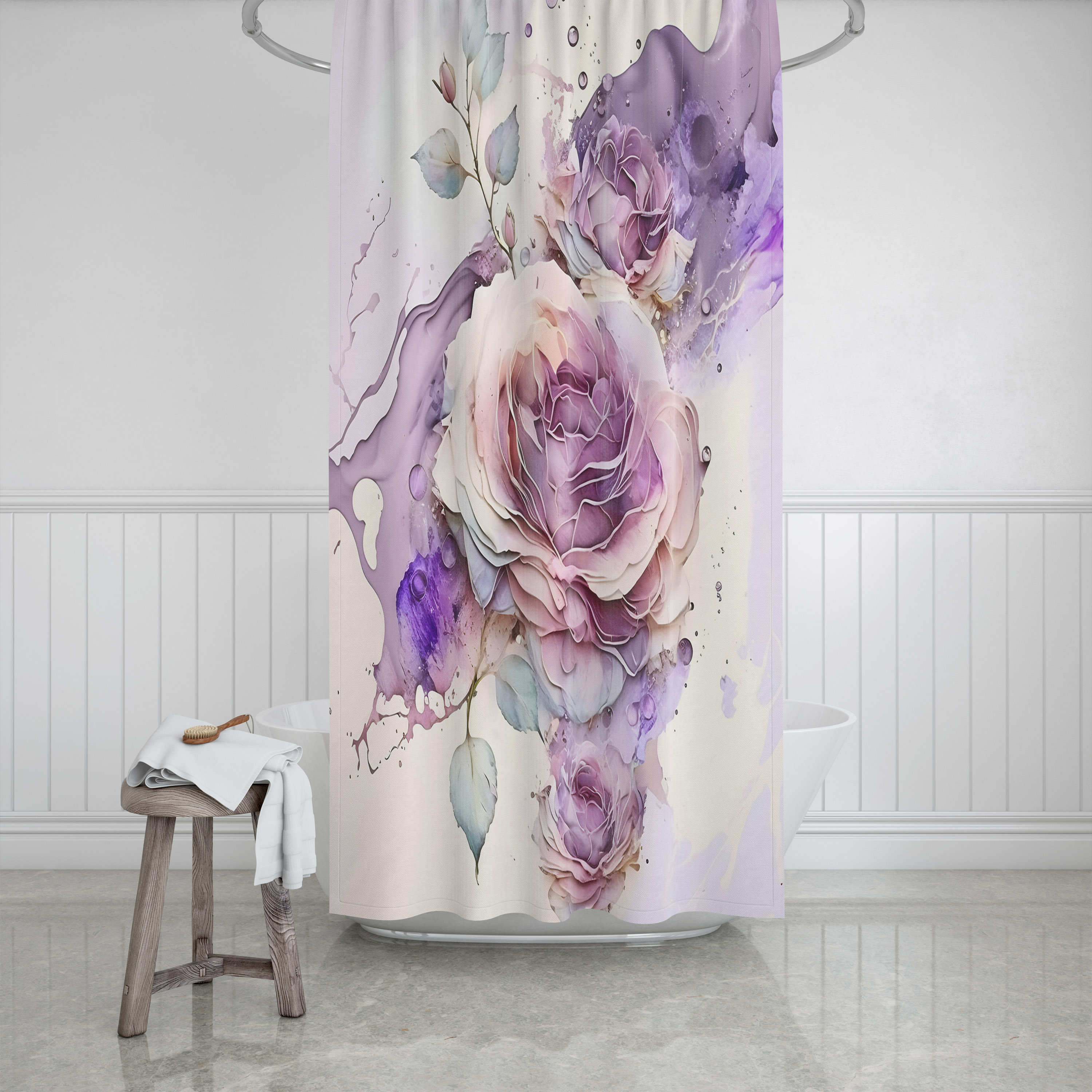 East Urban Home Borian Floral Shower Curtain | Wayfair
