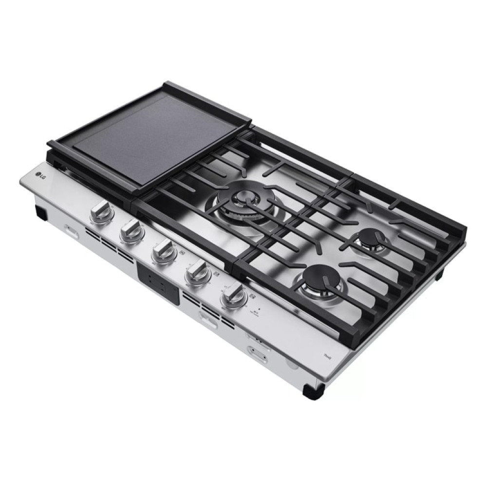 LG 36" Smart Gas Cooktop with UltraHeat 22K BTU Dual Burner and LED ...