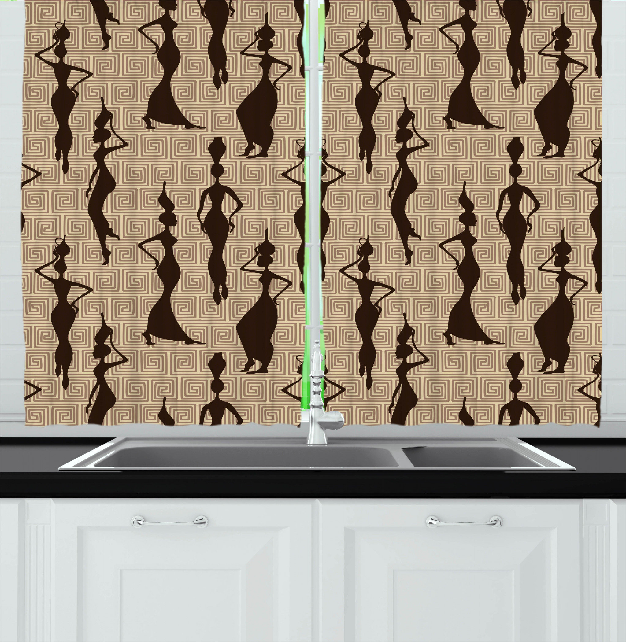 East Urban Home African Kitchen Curtain | Wayfair