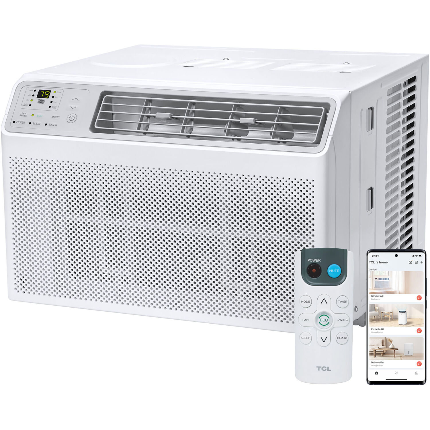 TCL 8000 BTU Wi-Fi Connected Window Air Conditioner with Remote ...