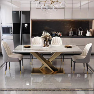 Gold Rectangular Kitchen & Dining Tables You'll Love | Wayfair