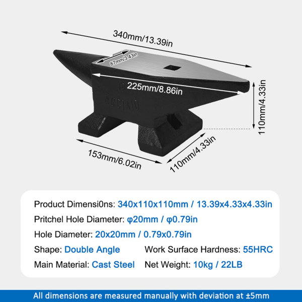 Williston Forge 66lbs Cast Steel Anvil - High Hardness Blacksmith Anvil ...