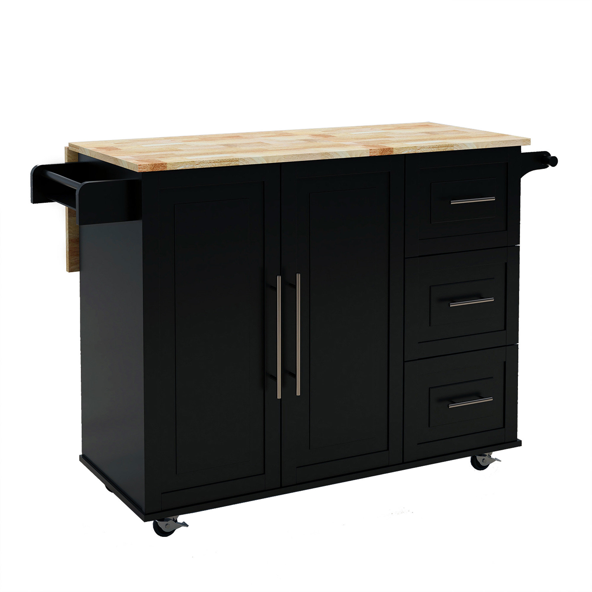 Latitude Run® Kitchen Island With Integrated Spice Rack For Enhanced ...