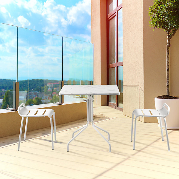 Ebern Designs Set Of 3,Outdoor Patio Metal Dining Table Chair Sets, 27. ...