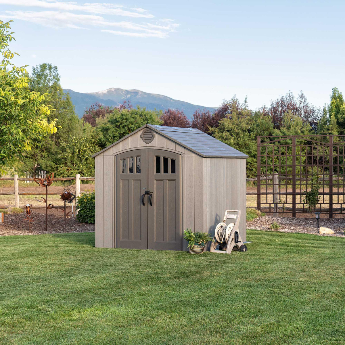 Lifetime 8 Ft. x 7.5 Ft. High-Density Polyethylene (Plastic) Steel ...