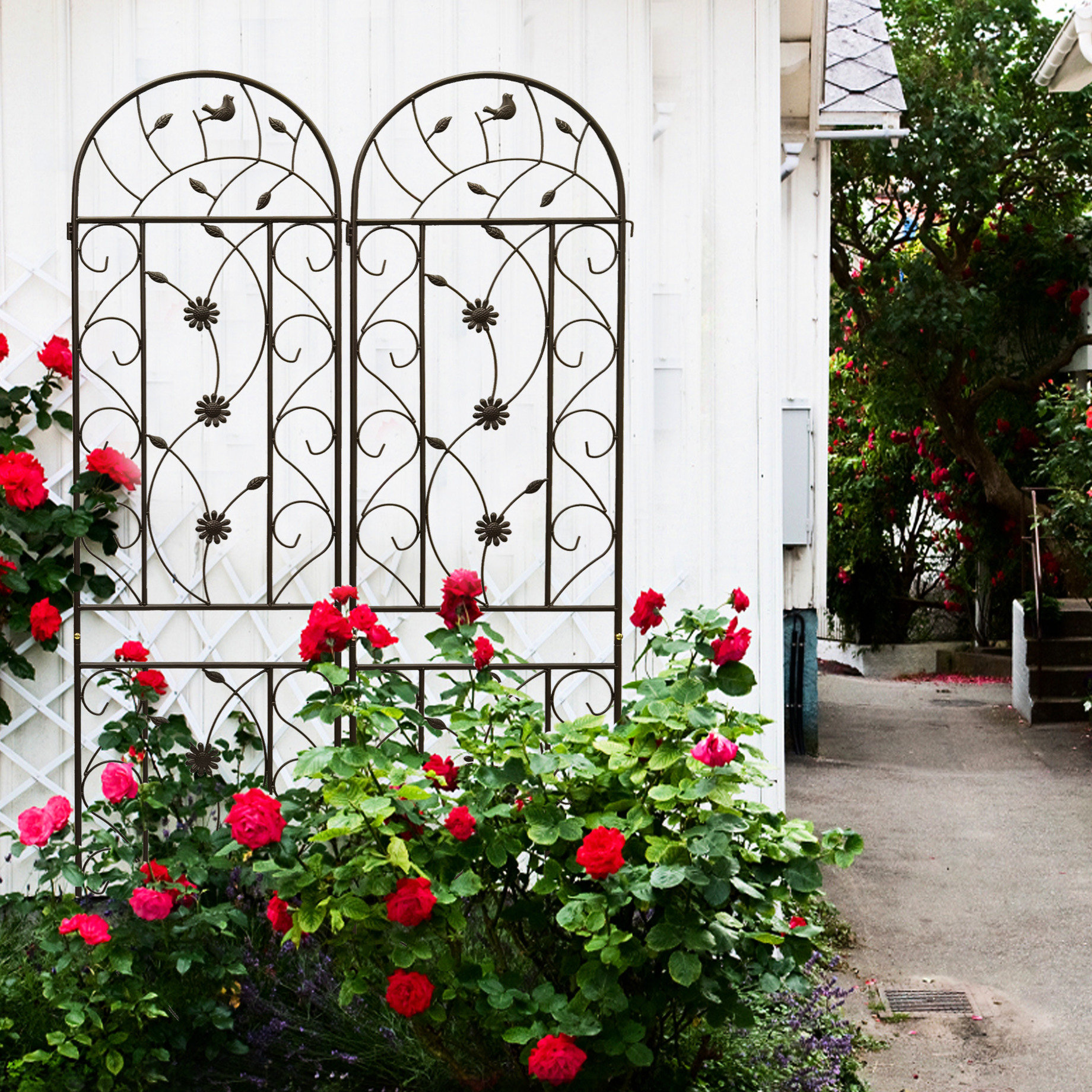Red Barrel Studio® Metal Garden Trellis 86.7"X19.7", Rustproof For ...