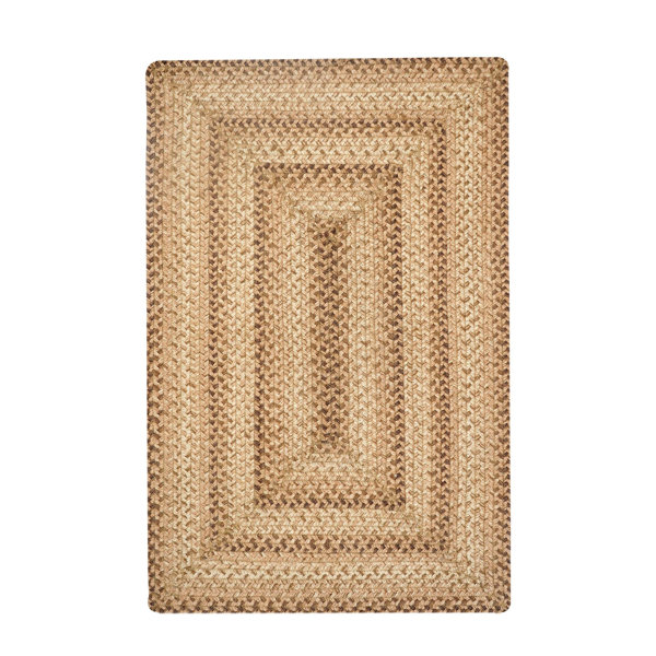 August Grove® Damaj Braided Non-Shedding Premium Jute Brown/Cream Rug ...