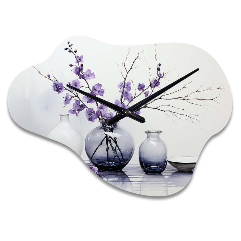 East Urban Home Bilal - Cloud Shape Purple Minimalism Wall Clock ...