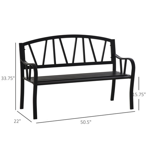Red Barrel Studio® Jaciyah Metal Outdoor Bench & Reviews | Wayfair