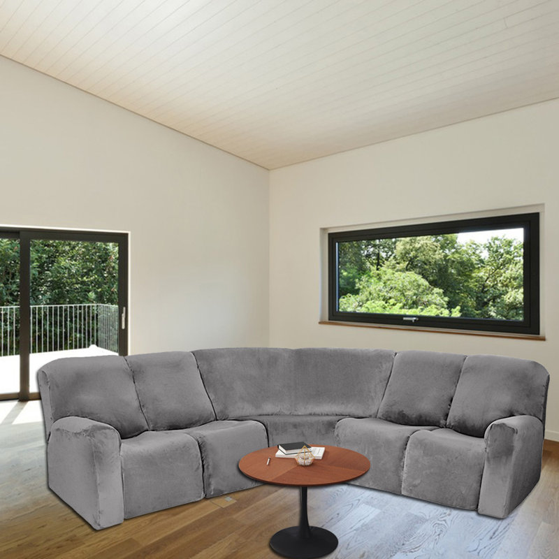 ELEOPTION Elastic Box Cushion Corner Sofa Slipcover(5-Seater) & Reviews ...