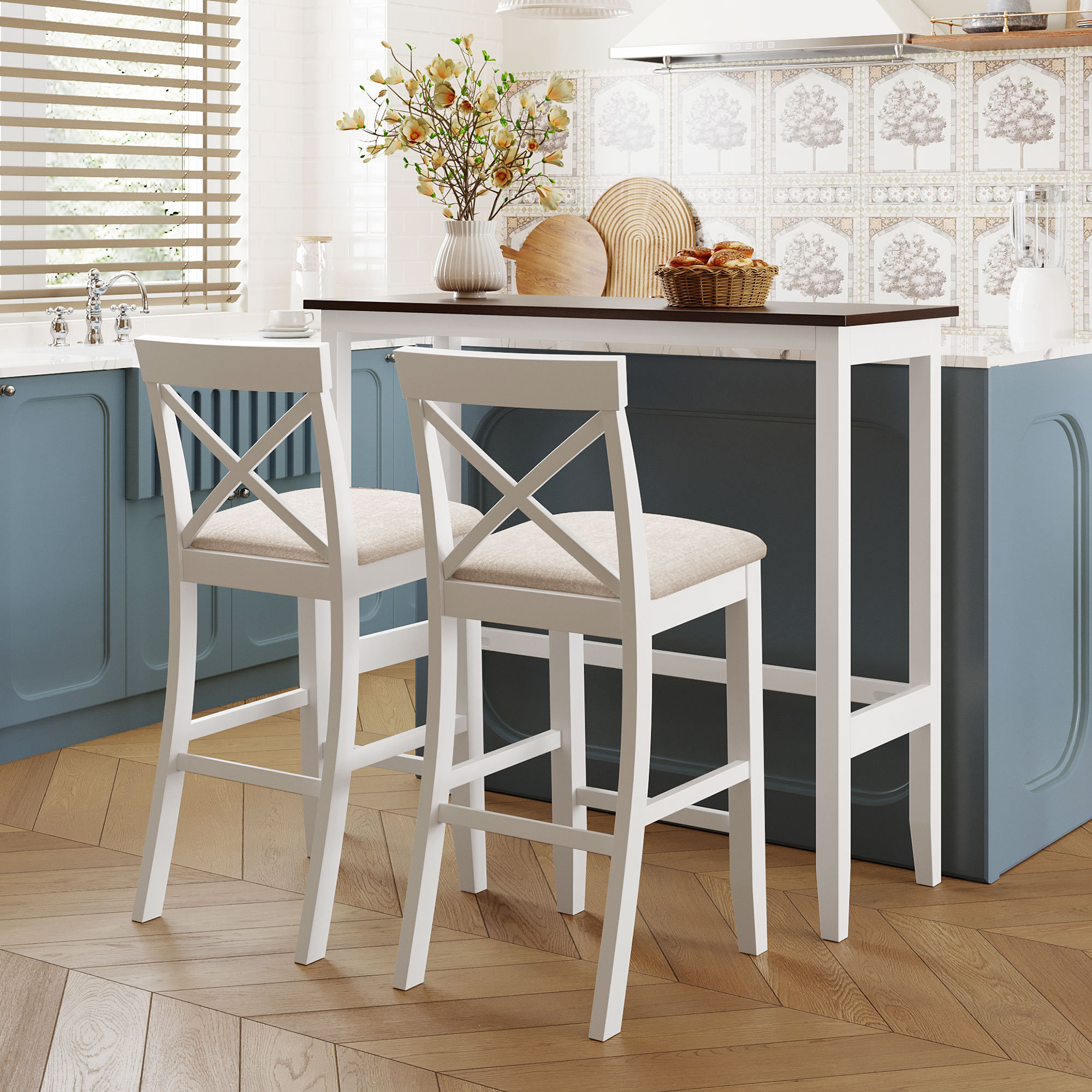 Gracie Oaks Plamenka 2 - Person Bar Height Dining Set & Reviews | Wayfair