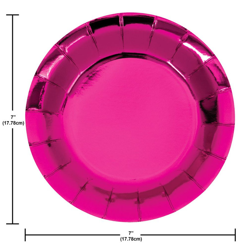Creative Converting Hot Pink Foil Dessert Plates, 24 ct. | Wayfair