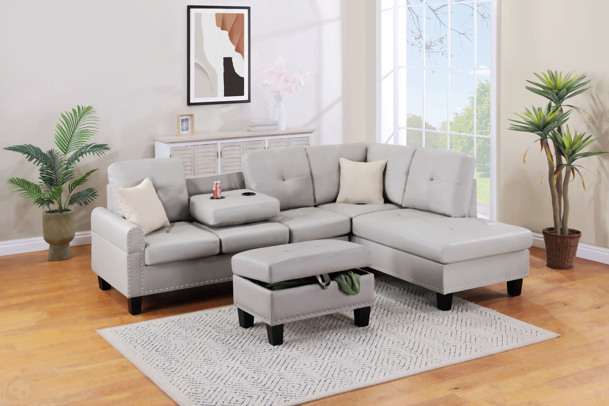 Latitude Run® Living Room Furniture 3-PCS Sectional Sofa Set LAF Sofa ...