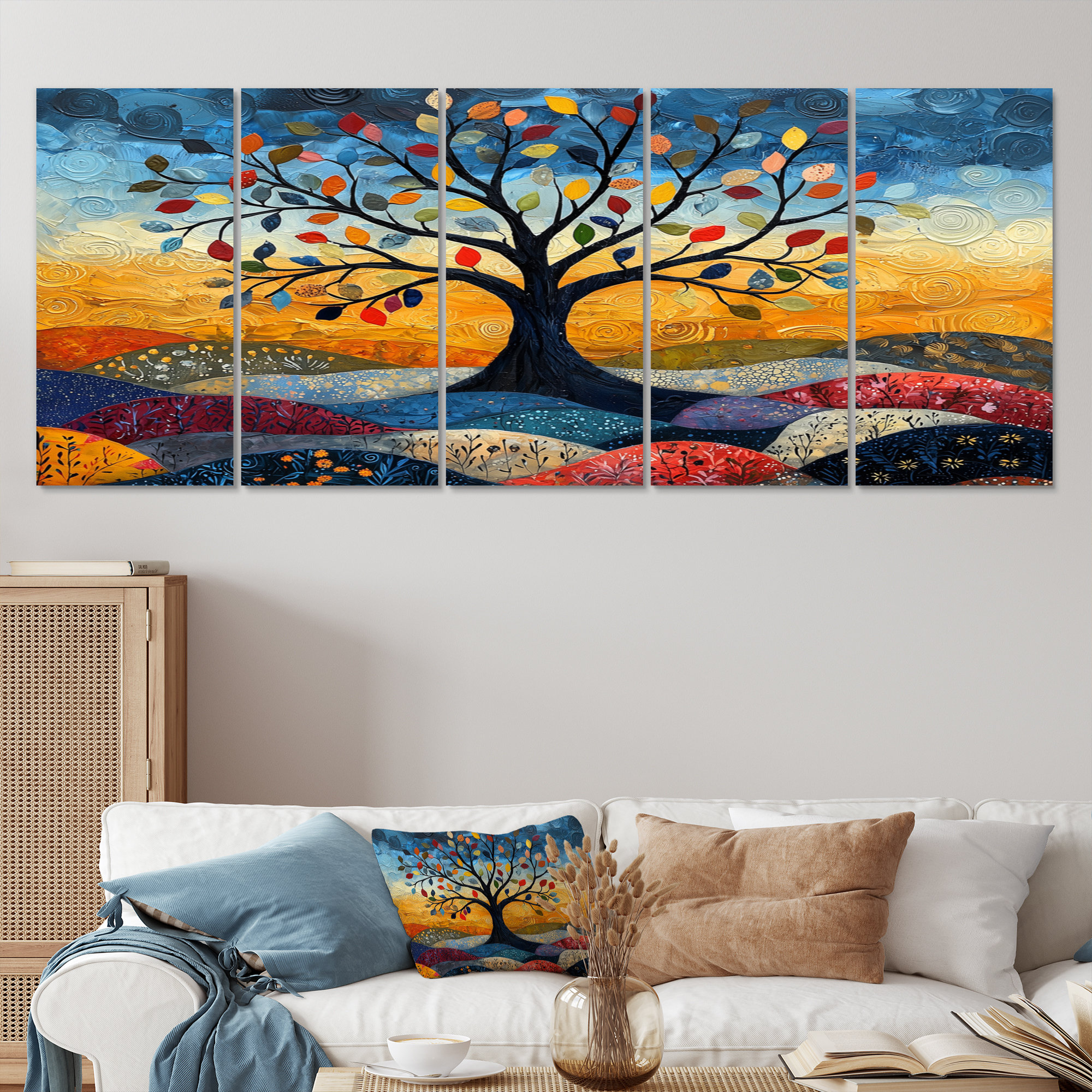 Winston Porter Orange Folklore Branches Tree Of Life II - Tree Of Life ...