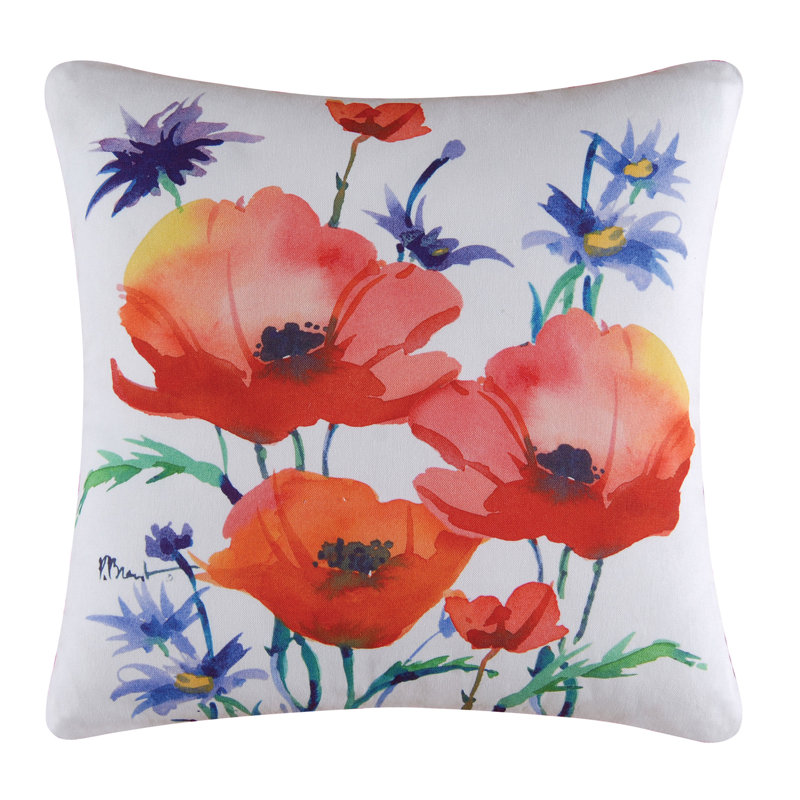 C&F Home Poppies Digital Print Throw Pillow | Wayfair