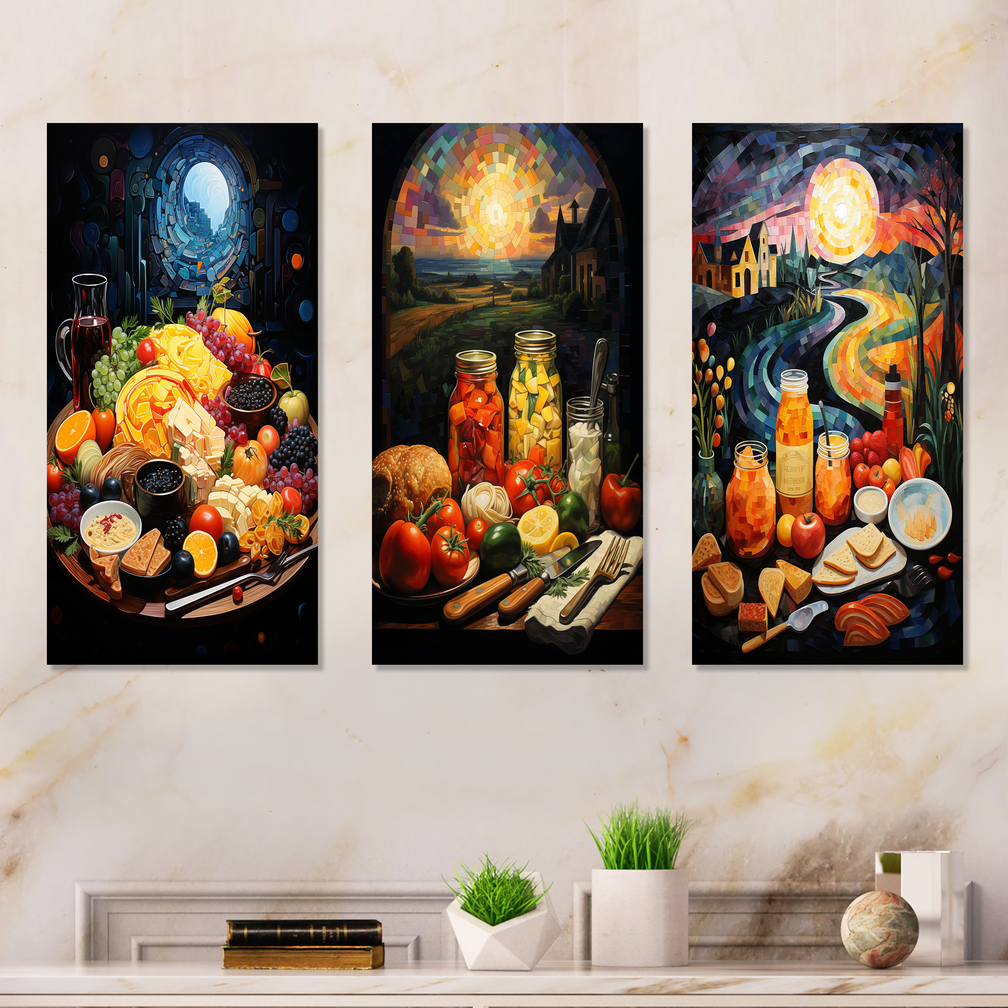 Lark Manor™ French Cuisine Landscape Harmoney - Food Canvas Prints Set ...