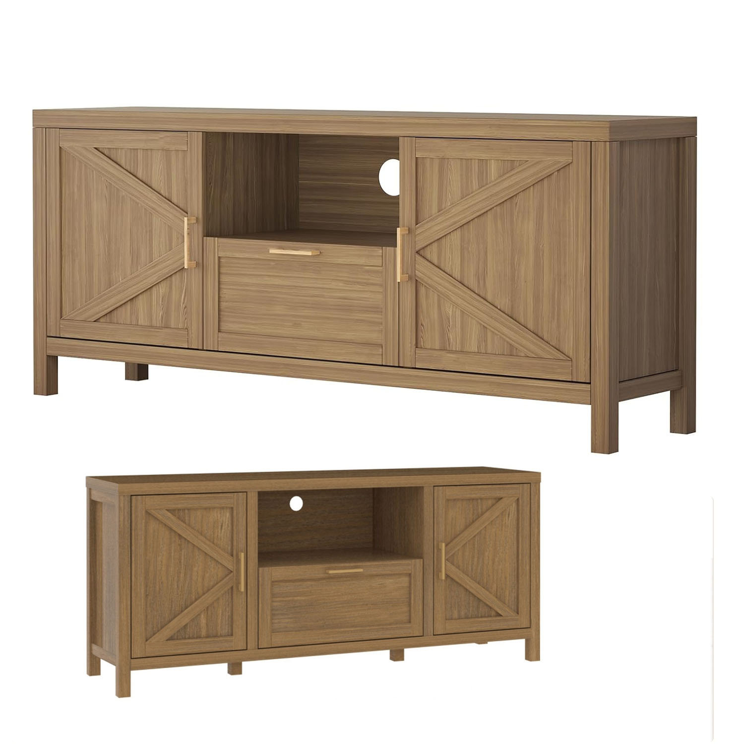 Gracie Oaks Farmhouse 59 Inch Tv Stand For Tv Up To 32-65 Inches ...