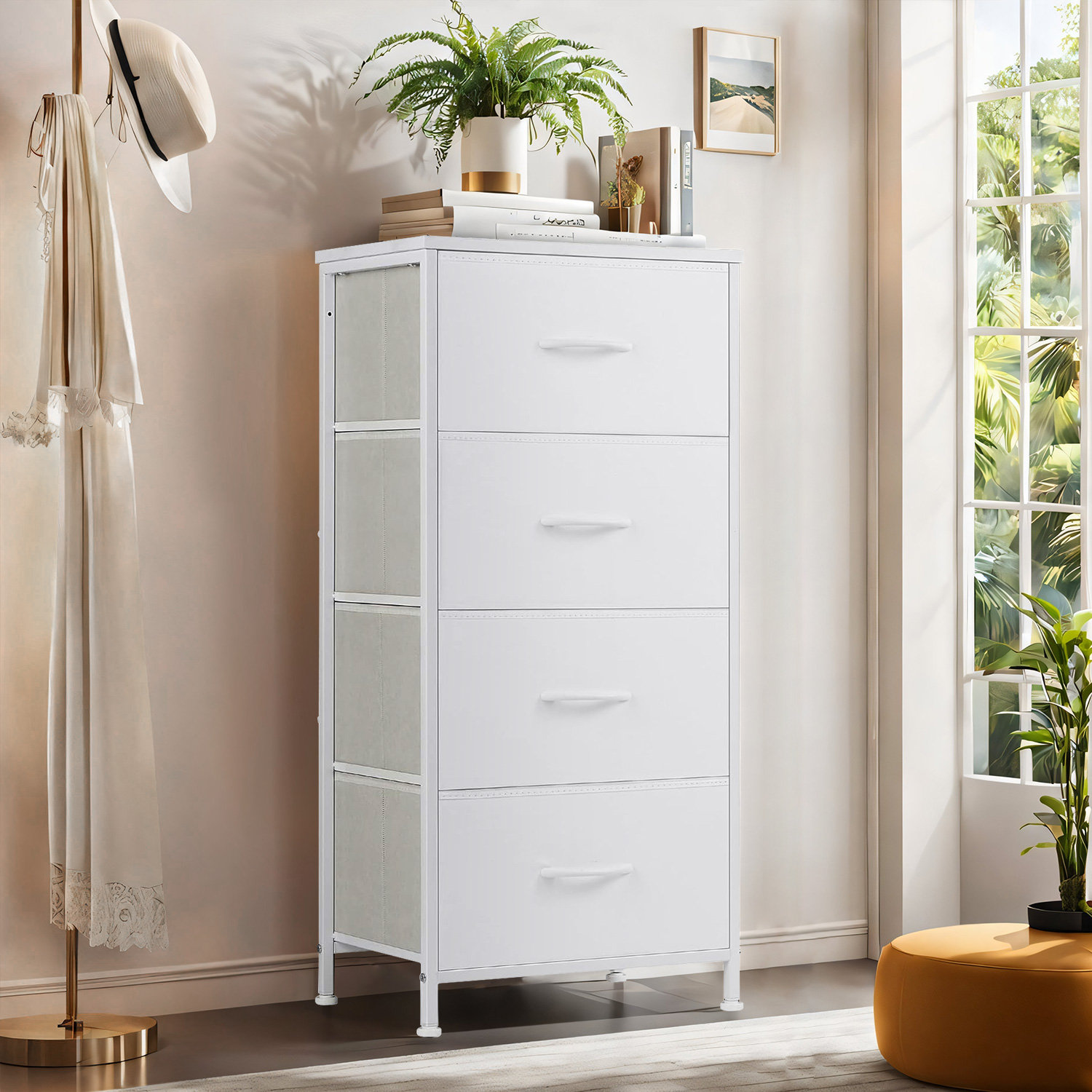 Ebern Designs Tall Closet Chests Organizer Dresser For Bedroom 4 ...