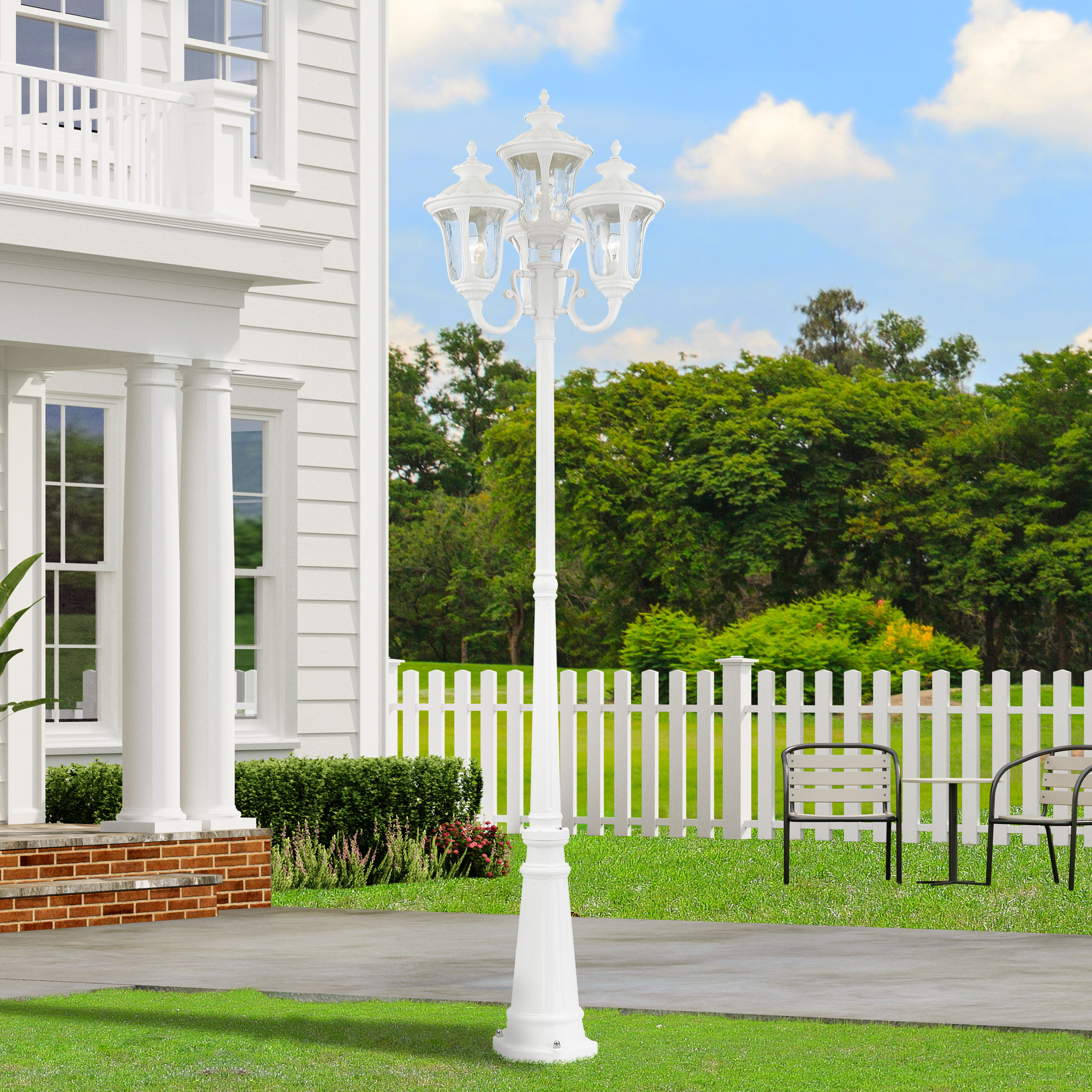 Lark Manor™ Alechandre 4 -Light 93" H Hardwired Lamp Post (Full ...