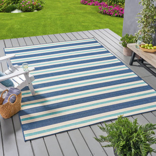 Blue Outdoor Rugs You'll Love | Wayfair