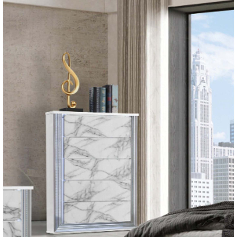 Ivy Bronx Modern Marble Chest With LED | Wayfair