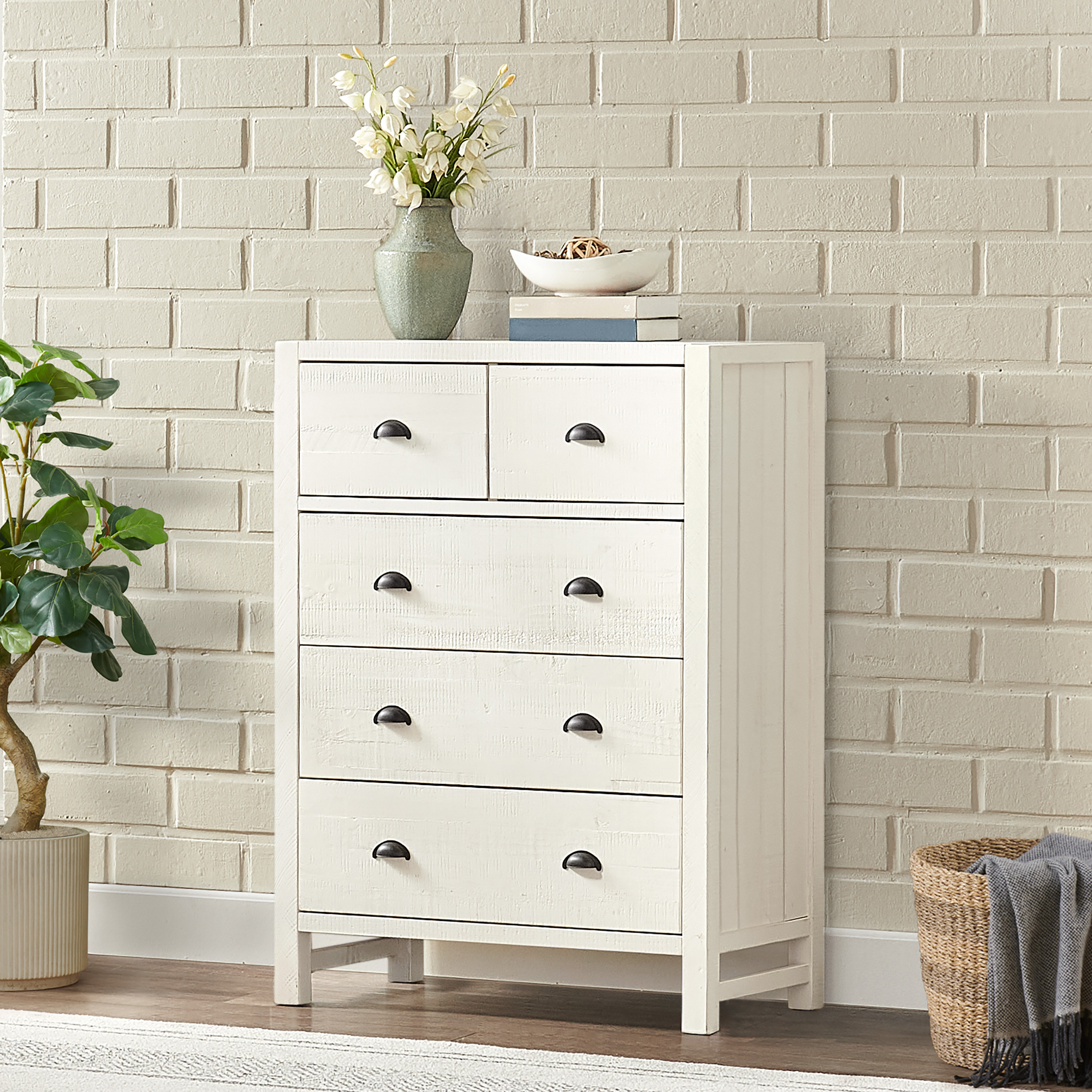 Alaterre Arden 36" W Bohemian Style Rectangular Chest With 5 Drawers ...