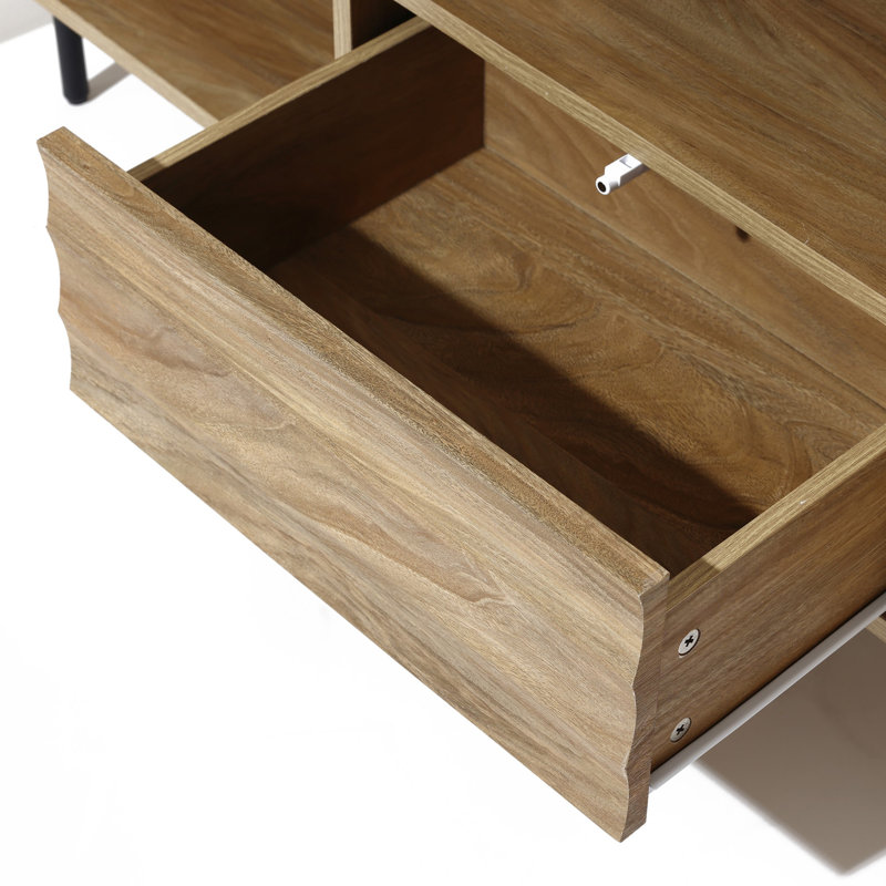 George Oliver Casper Mid-Century Modern Wave 2-Door 1-Drawer TV Stand ...