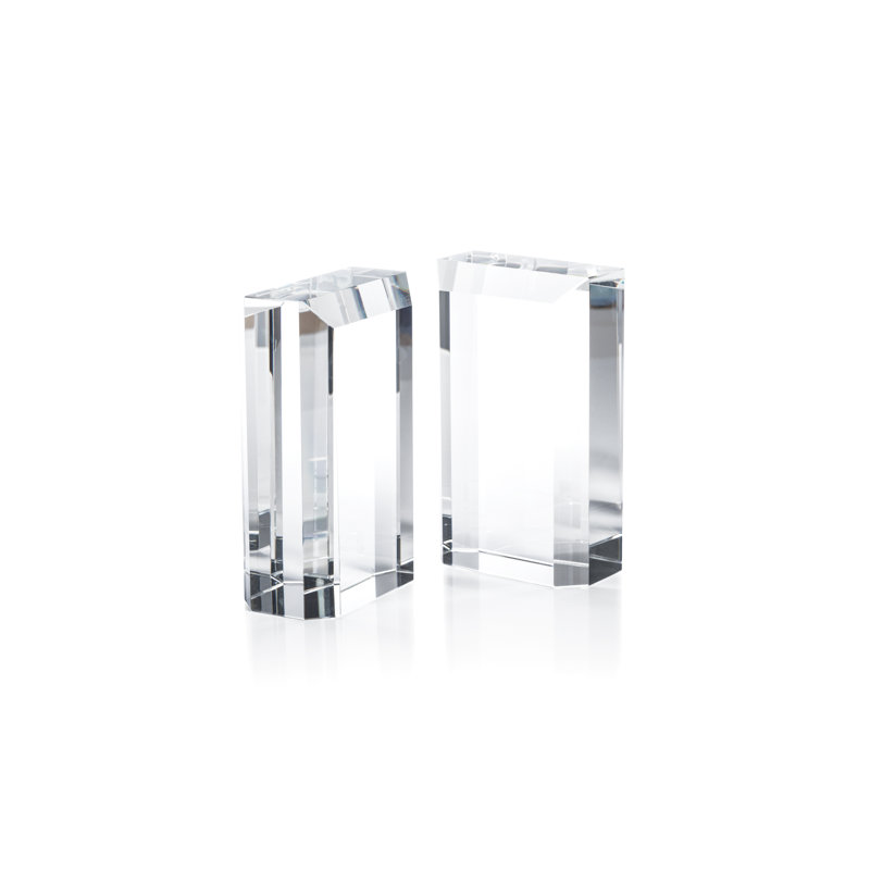 Zodax Carmac Crystal Glass Bookends | Wayfair