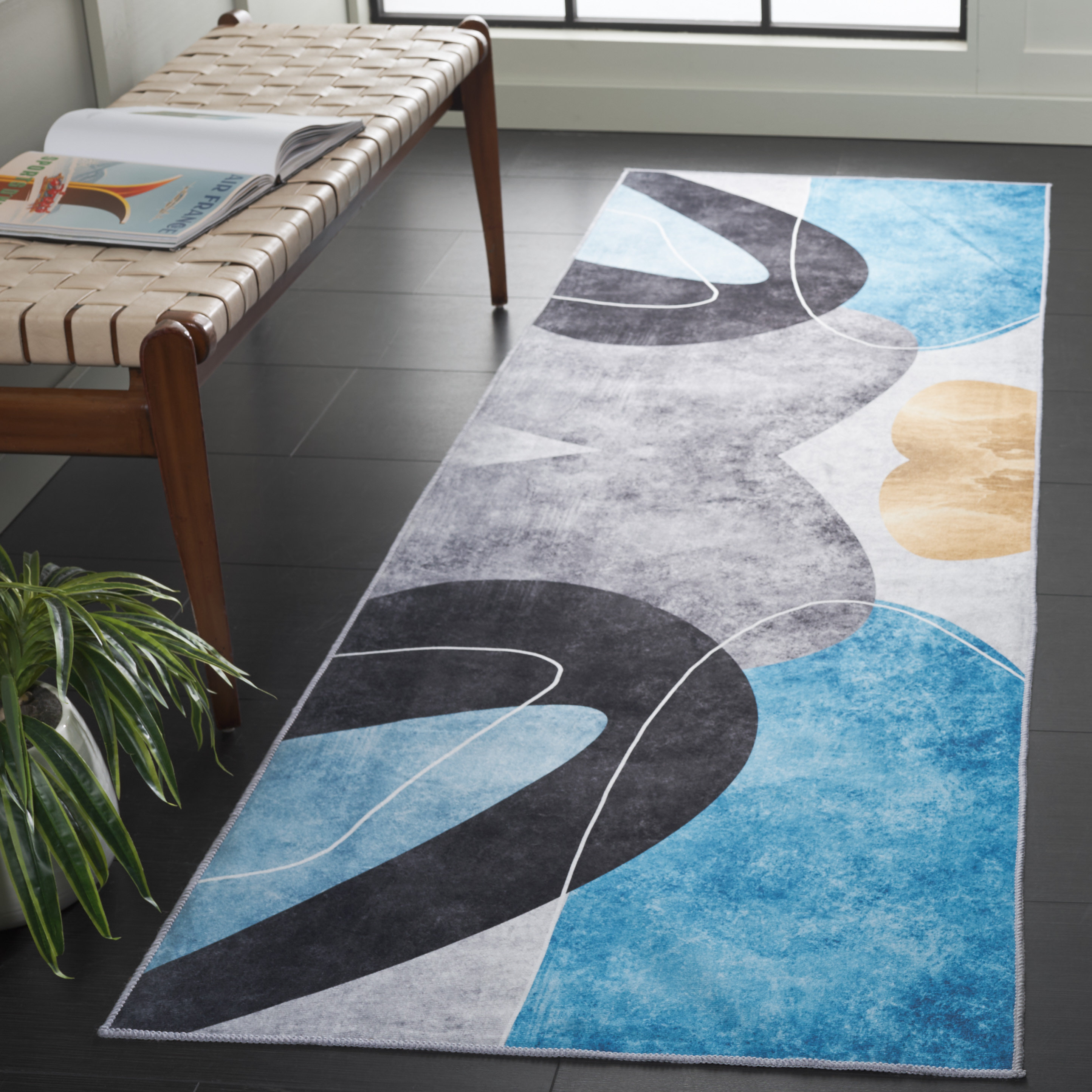 Wade Logan Bennita 837 Area Rug In Dark Gray / Turquoise - Wayfair Canada