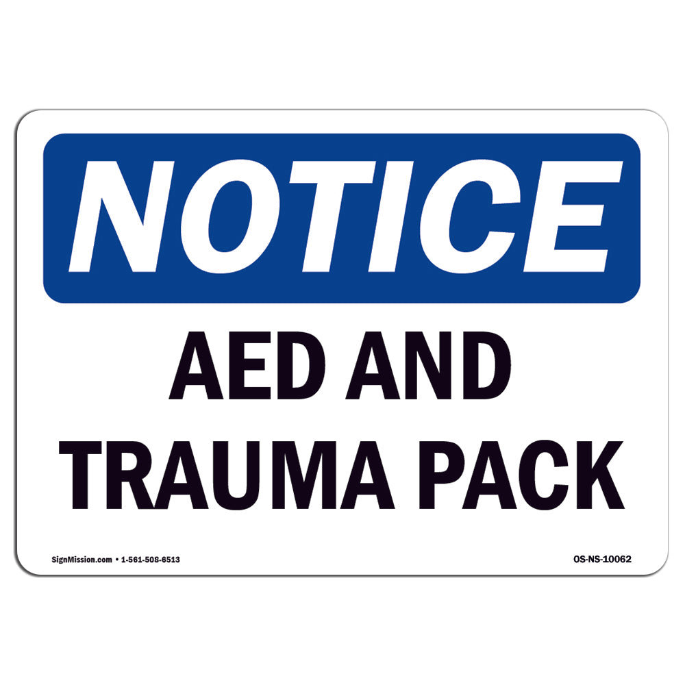 SignMission AED And Trauma Pack Sign | Wayfair