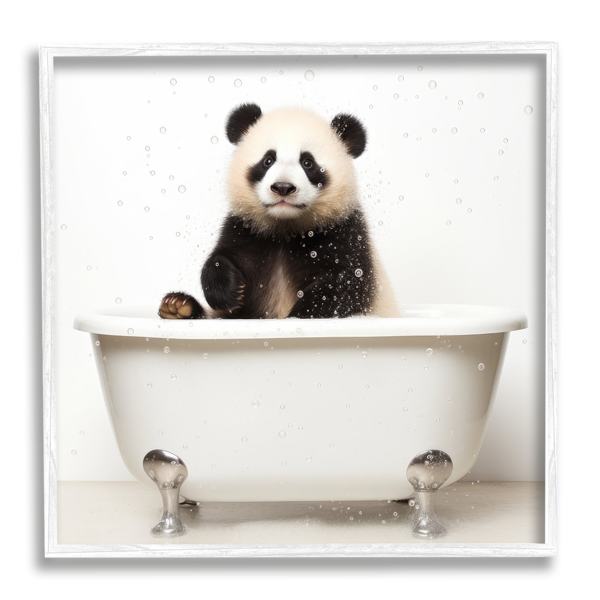 Stupell Industries az-247-Framed Panda Bathtub Bubbles by Lazar Studio ...