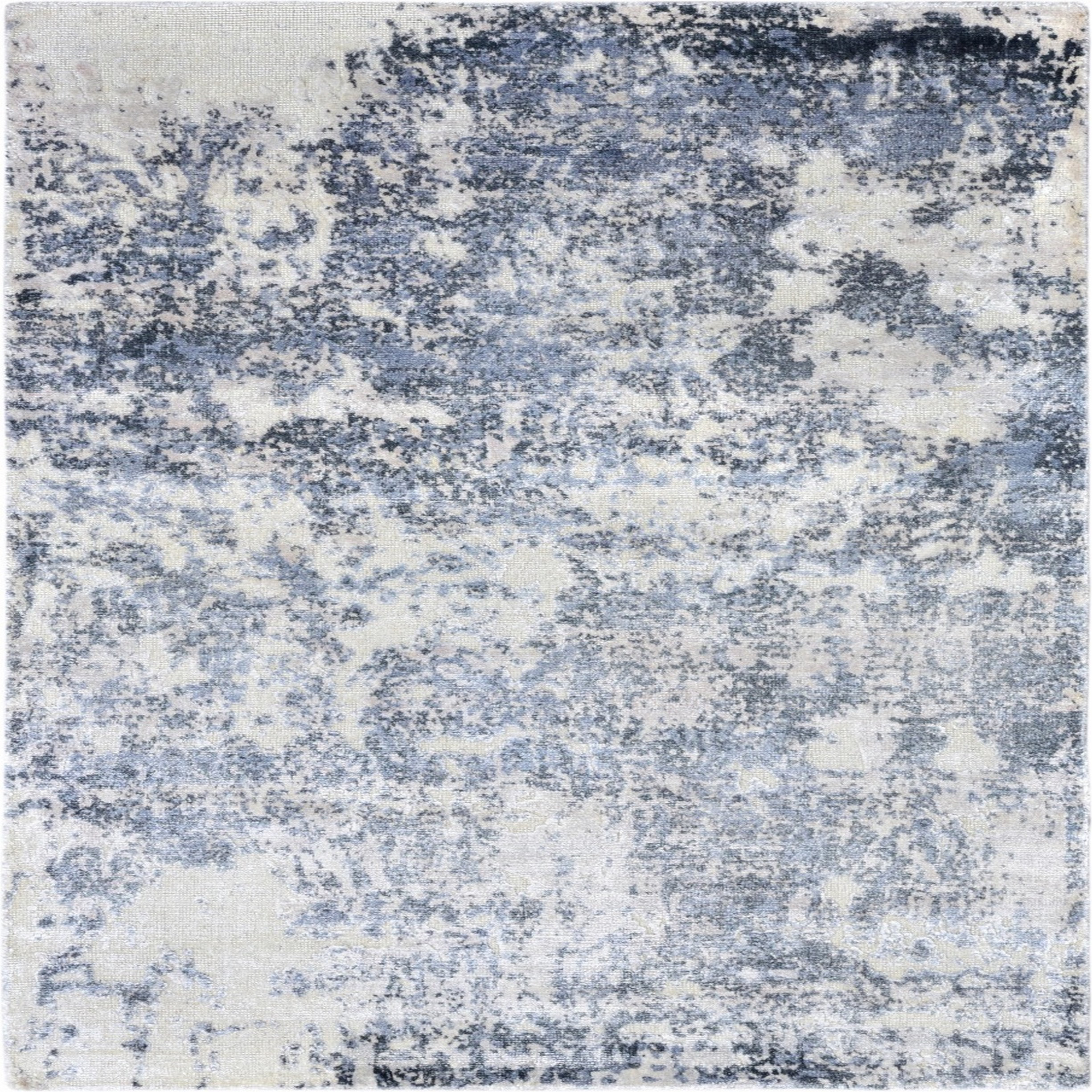 17 Stories Abstract White/Blue Area Rug | Wayfair