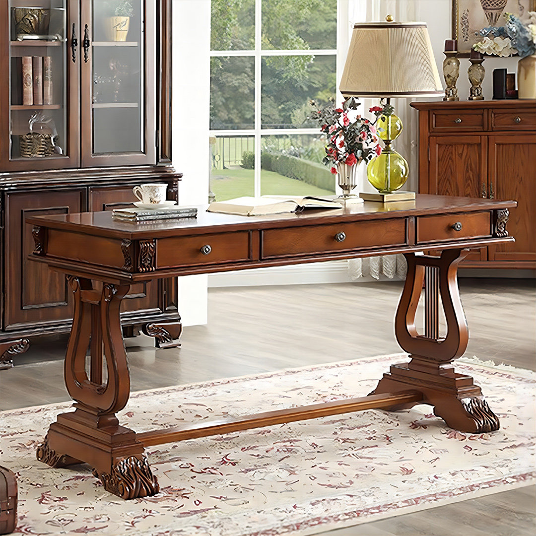 Furnire Lewi 53.15"Chestnut Rectangular Solid Wood desks | Wayfair