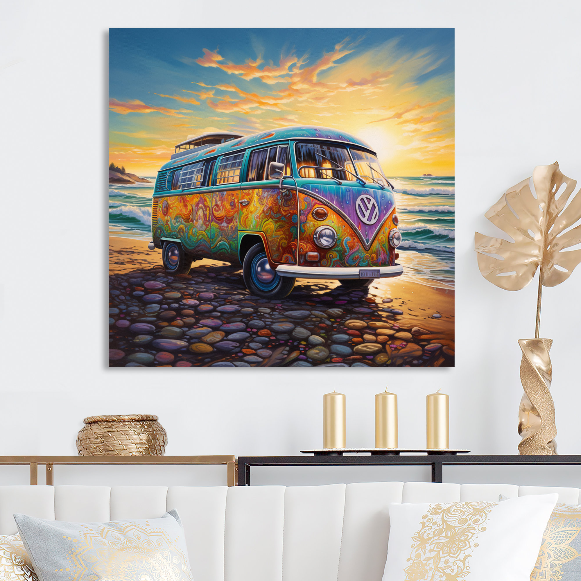 Highland Dunes " Magic Hippie Bus On The Beach " | Wayfair