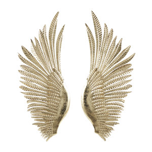 Trinx Metal Wing Bird Gold Wall Decor with Textured Metallic Finish Set ...