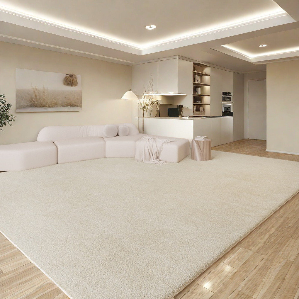 Rosem May Rectangle Minimalist Cream Style Living Room Rug Area Rug ...