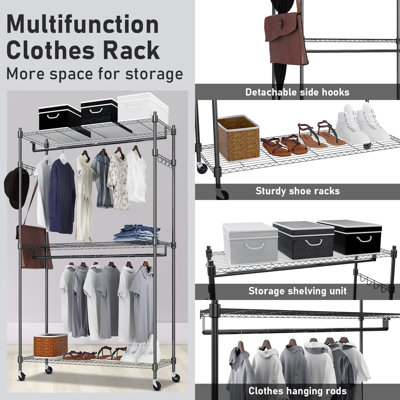 Rebrilliant Kaylia 47.2'' Metal Rolling Clothes Rack | Wayfair
