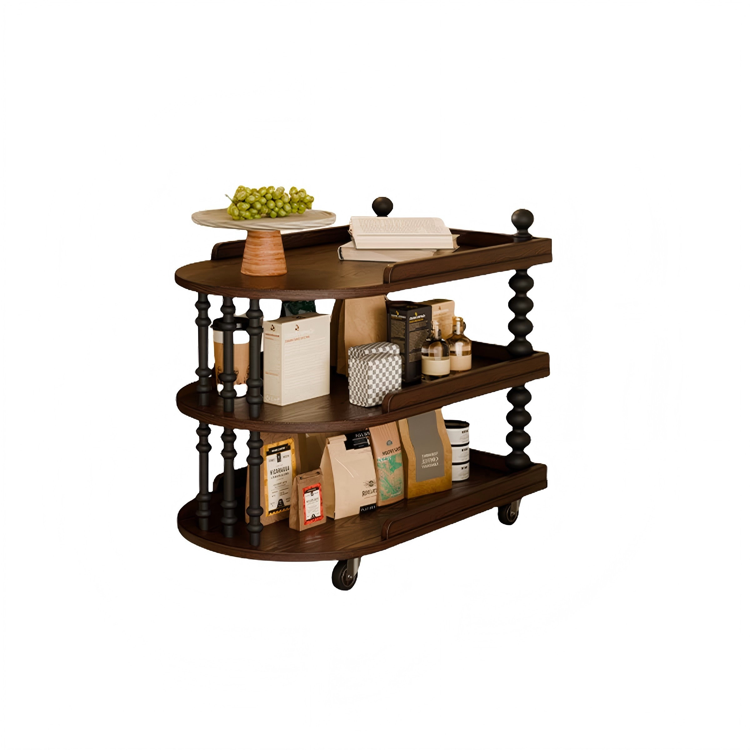 SINNOG Modern Minimalist Natural - Colored Red Oak Sofa Side Table with ...