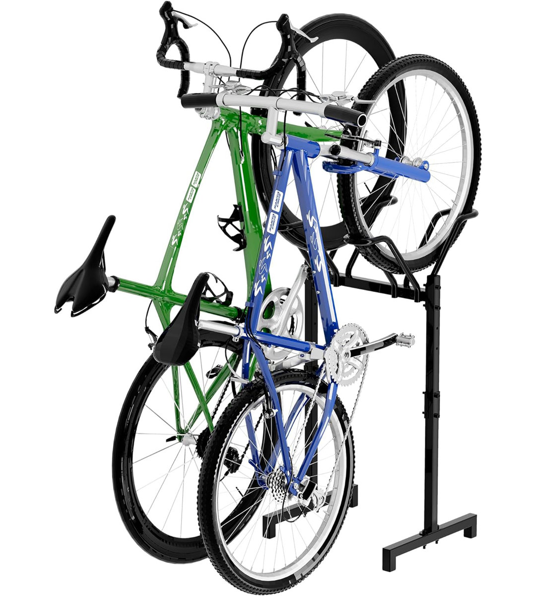 Rebrilliant Mellonie Steel Free-standing Adjustable Bike Rack, 2 Bikes ...