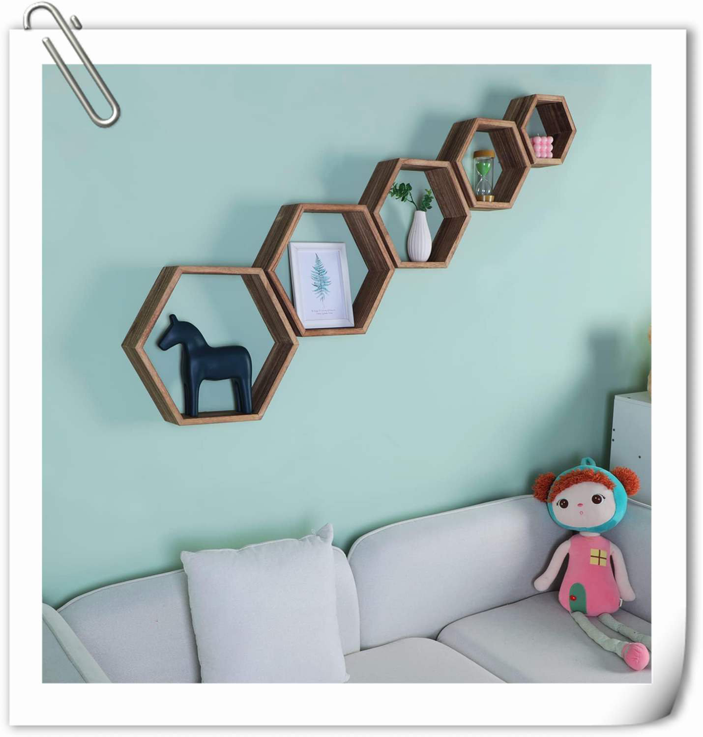 Latitude Run® Chakera 5 Piece Hexagon Wood Bracket Shelf Set - Wayfair ...