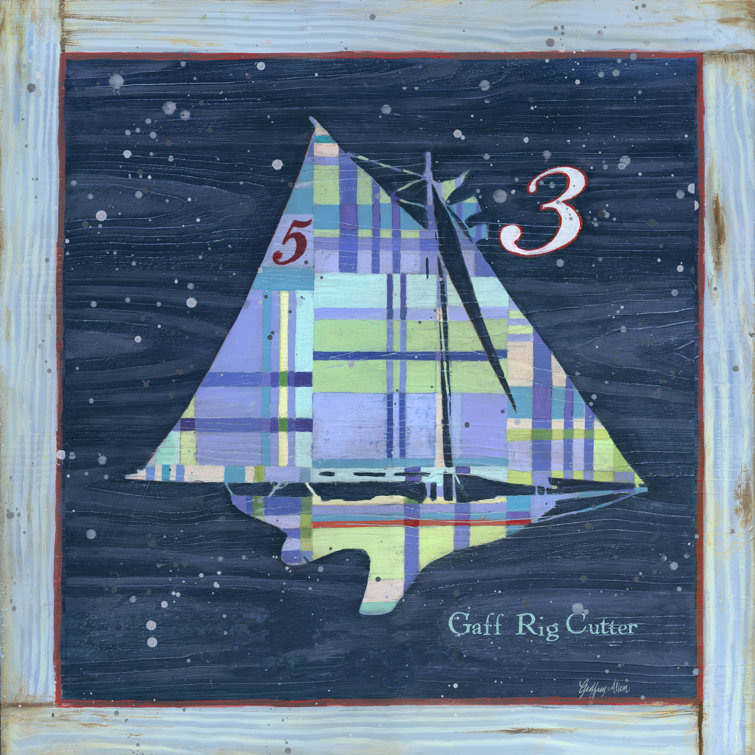 Longshore Tides Gaff Rig Cutter by Geoff Allen - Wrapped Canvas ...