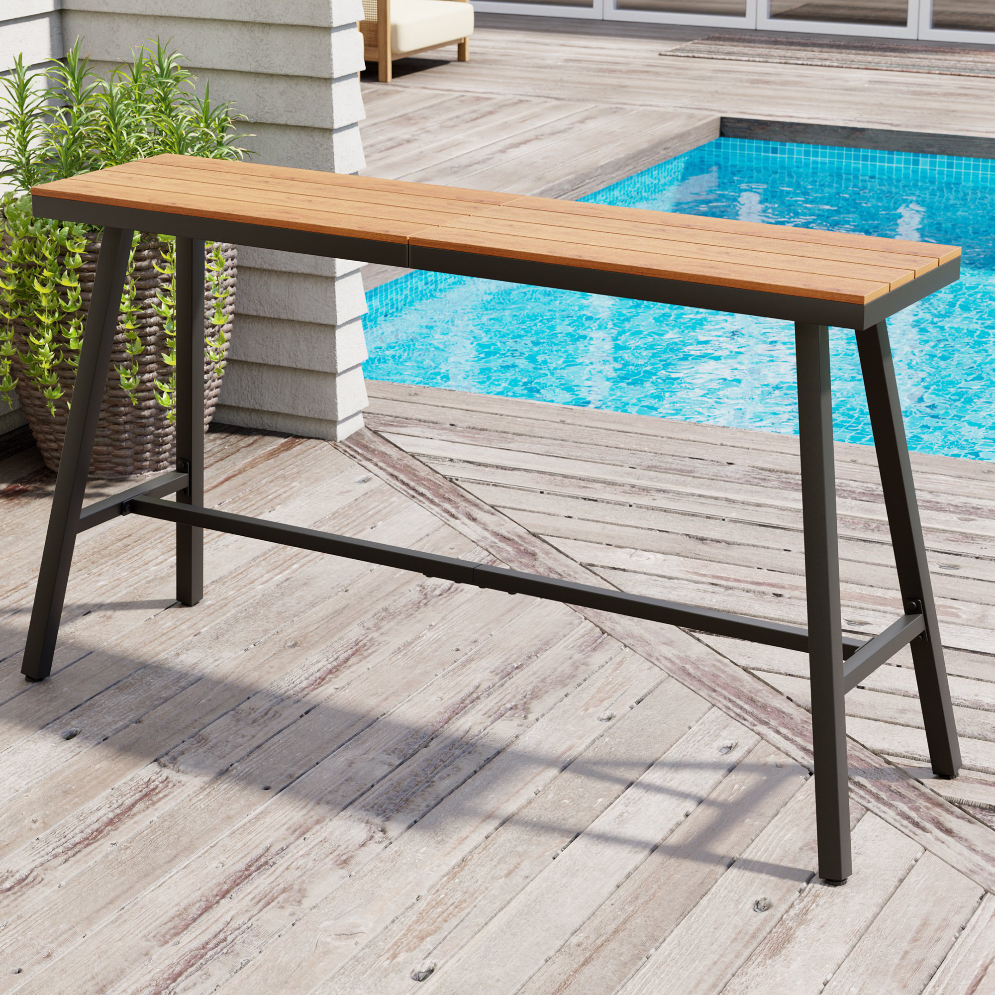 George Oliver 37.01" High Outdoor Metal Bar Table | Wayfair